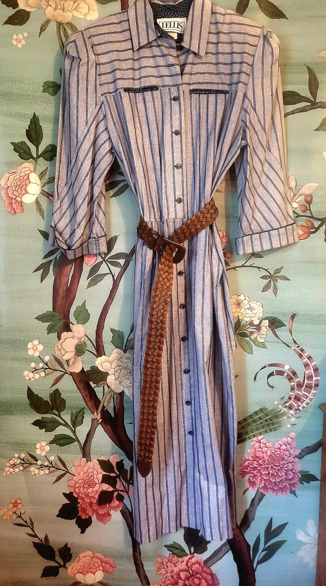 The 80s Rule in Office Fashion. A Smart, Blue-striped Dress for Power ...