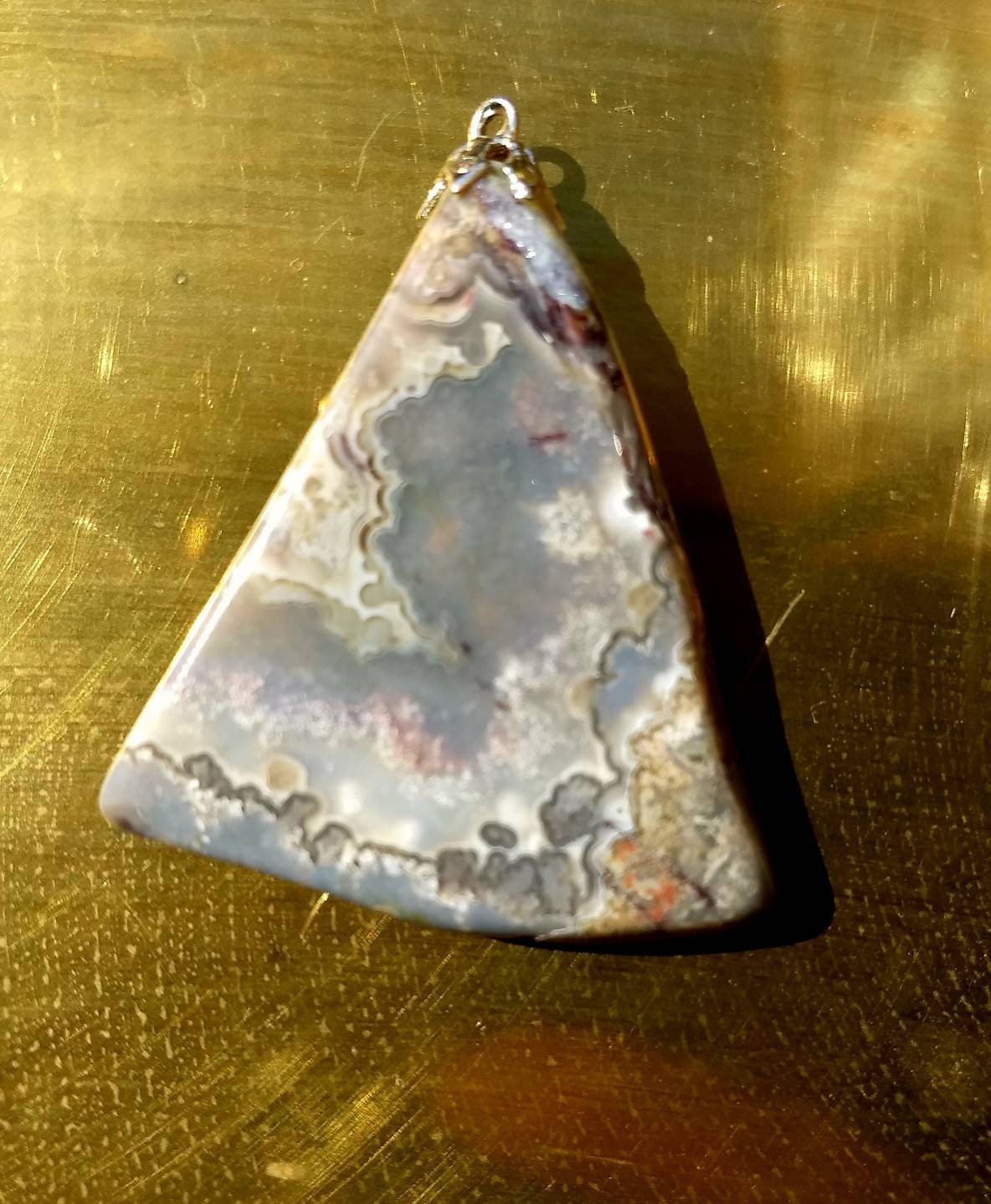 Complex Beautiful Agate Triangular Pendant With Eye for - Etsy