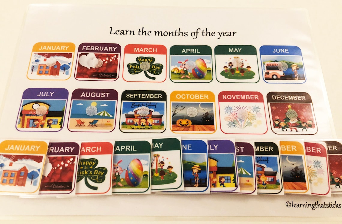 Months of the Year Learning Sheet Learning Sheet / Preschool / Toddler ...