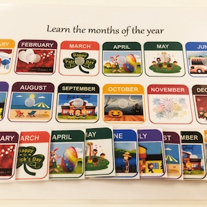 Months of the Year Learning Sheet Learning Sheet / Preschool / Toddler ...