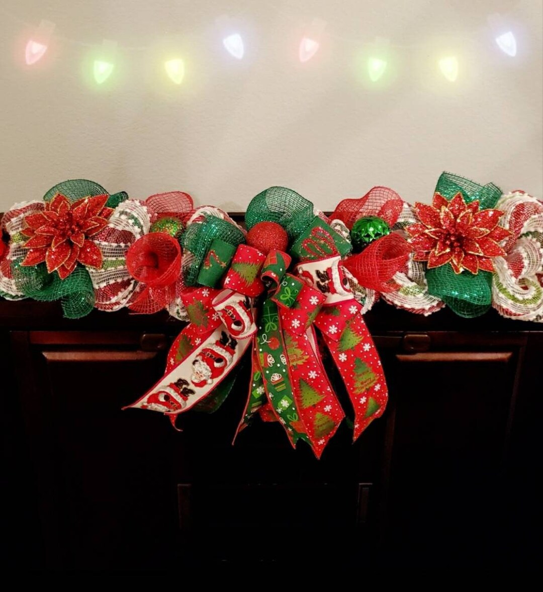 Christmas Garland, Christmas Mantle Garland, Table Runner, Centerpiece ...