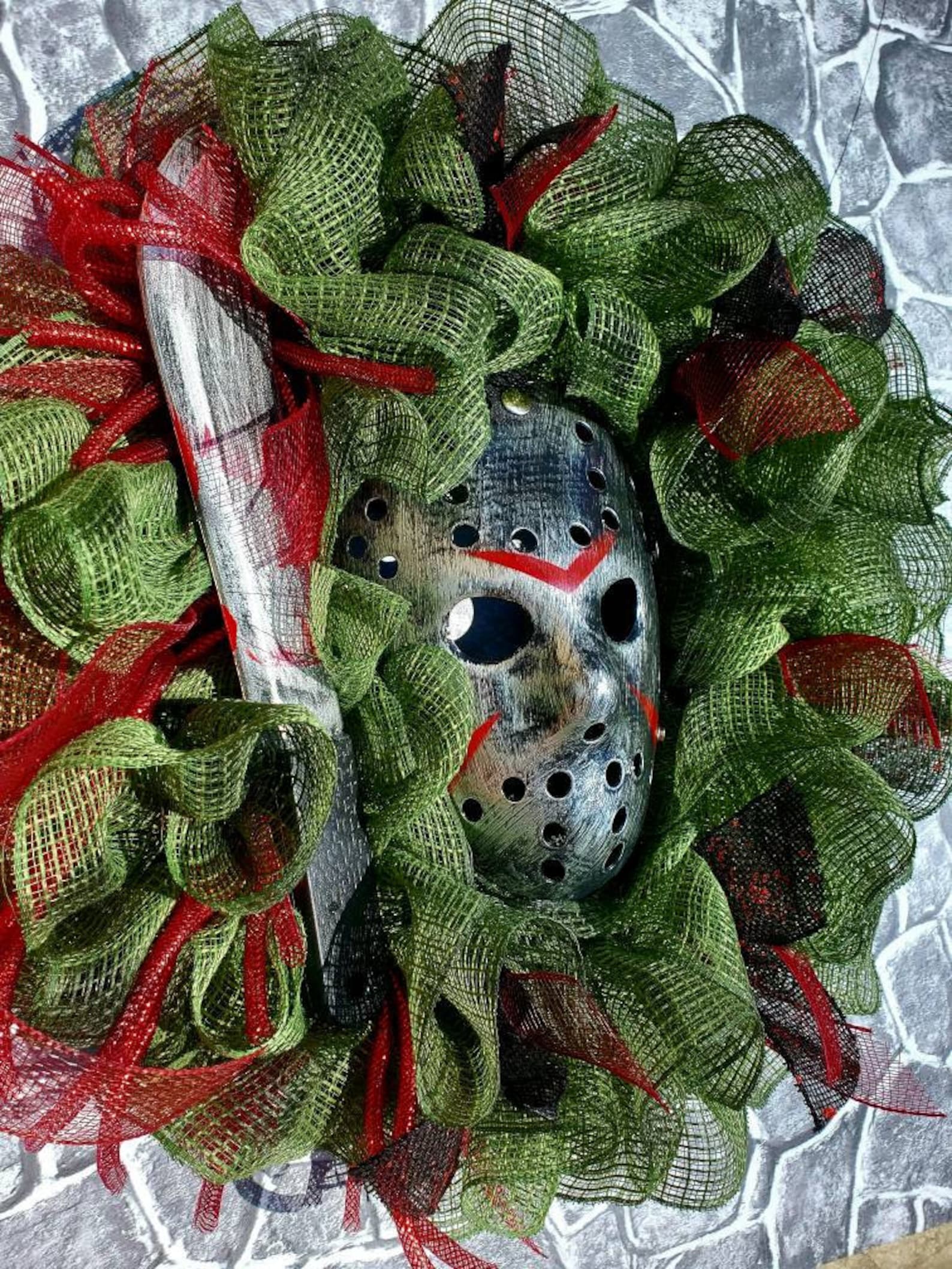 The Jason Light up Wreath, Friday the 13th, Halloween Wreath, Horror ...