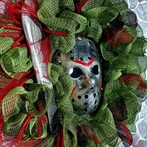 The Jason Light up Wreath, Friday the 13th, Halloween Wreath, Horror ...