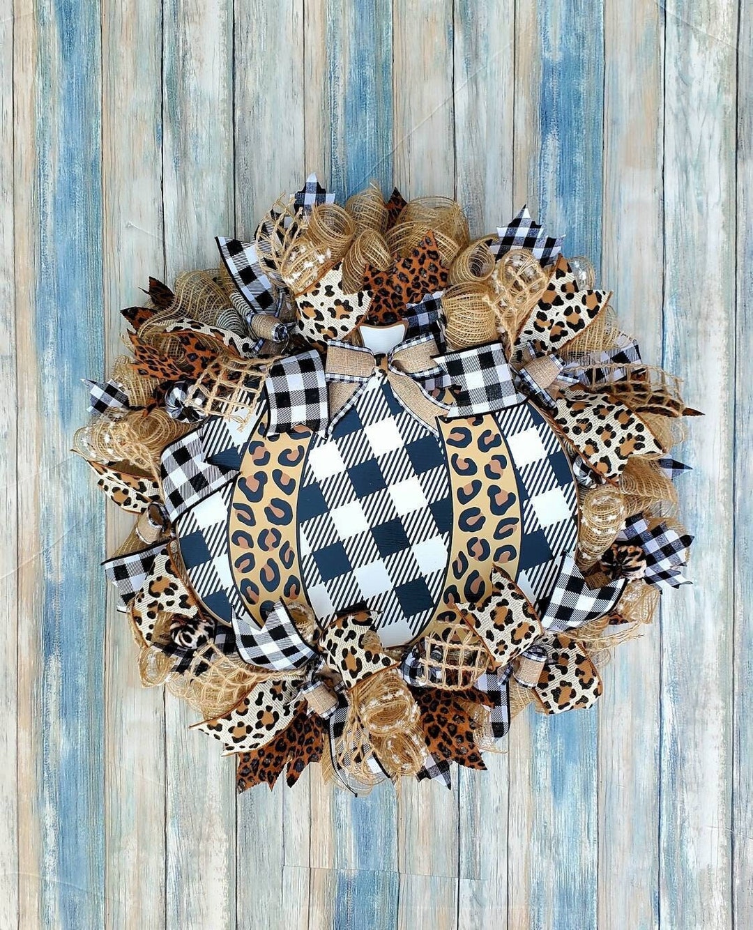 Leopard Print Fall Wreath, Leopard Print Halloween Wreath, Farmhouse ...