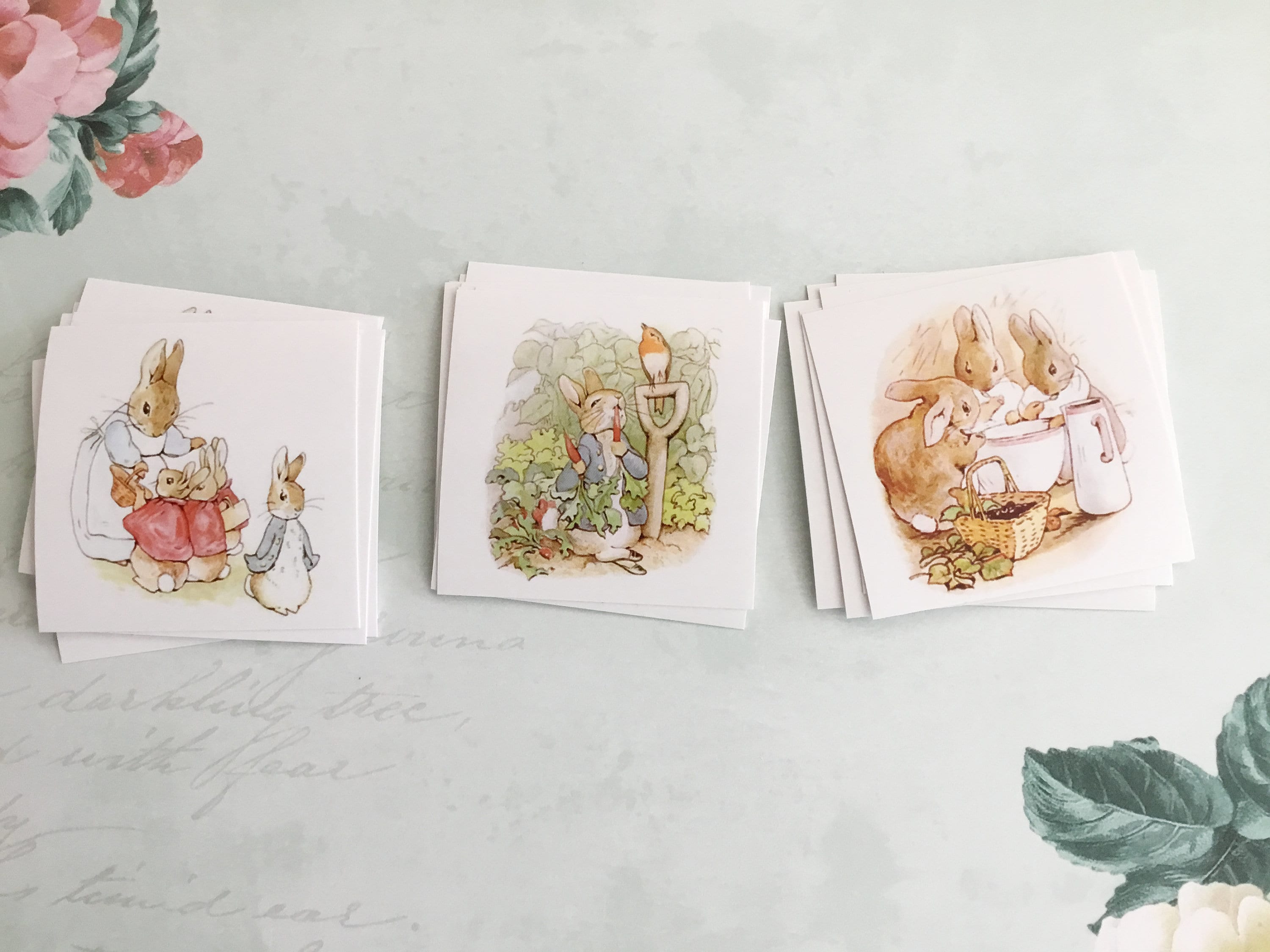 Set/24 PETER RABBIT Beatrix Potter 2x2inch Spring | Etsy