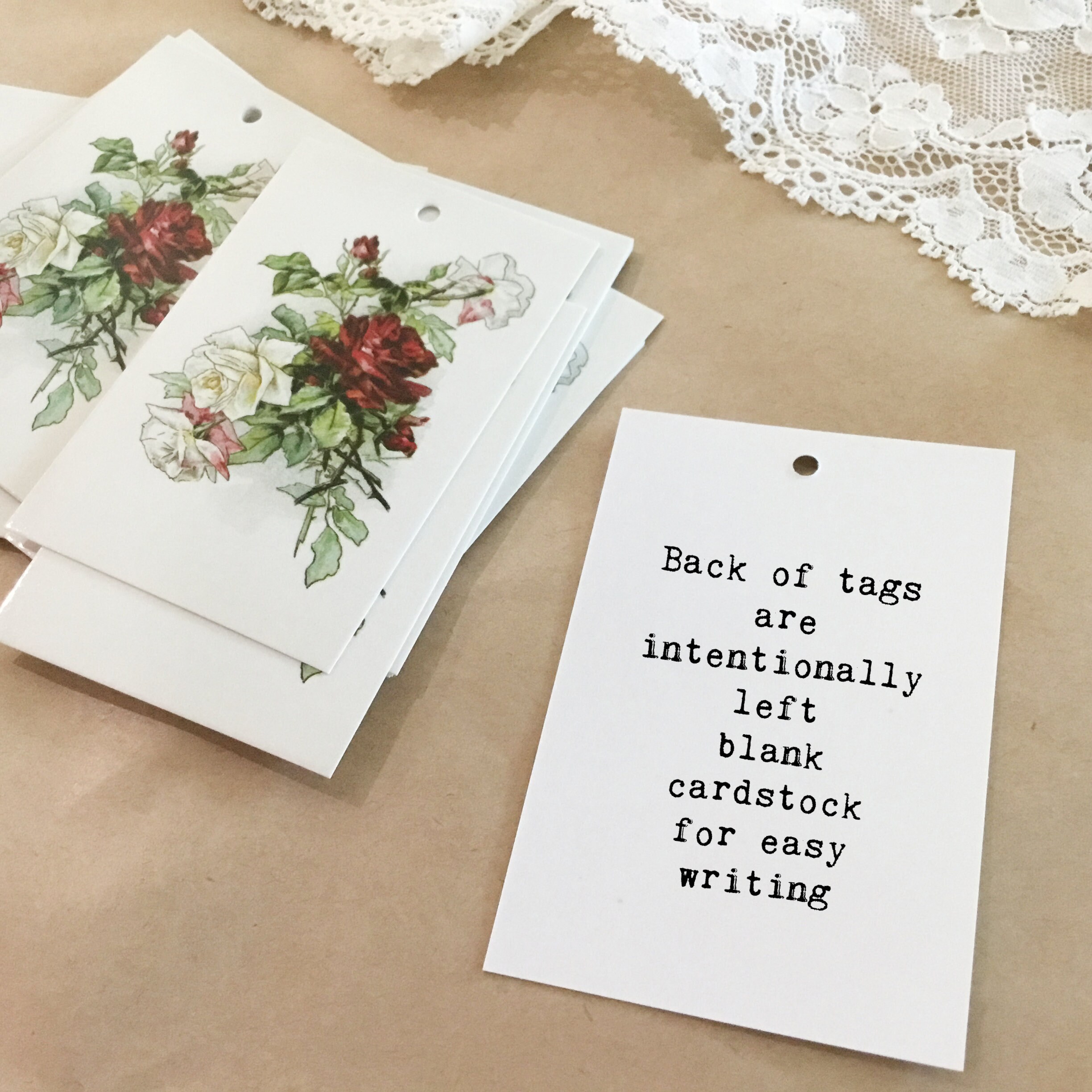 Set/20 Blank 2x3"-inch GIFT TAGS Shabby Chic Vintage Cottagecore French ...