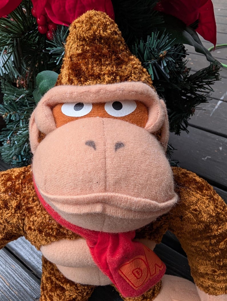 KELLYTOY Nintendo 2004 Donkey Kong Plush – Retired Vintage DK Stuffed ...