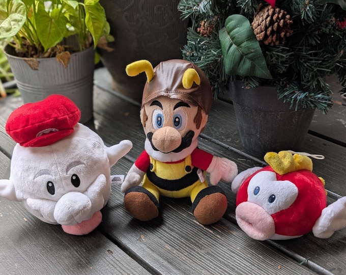 Vintage Super Mario Plush – Bumblebee Mario, Boo & Cheep Cheep ...