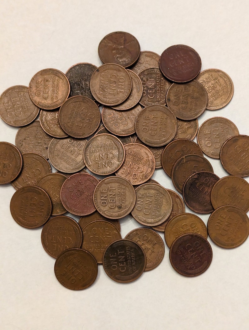 Roll of 50 Assorted Wheat Pennies 1940's, 1950's - Etsy