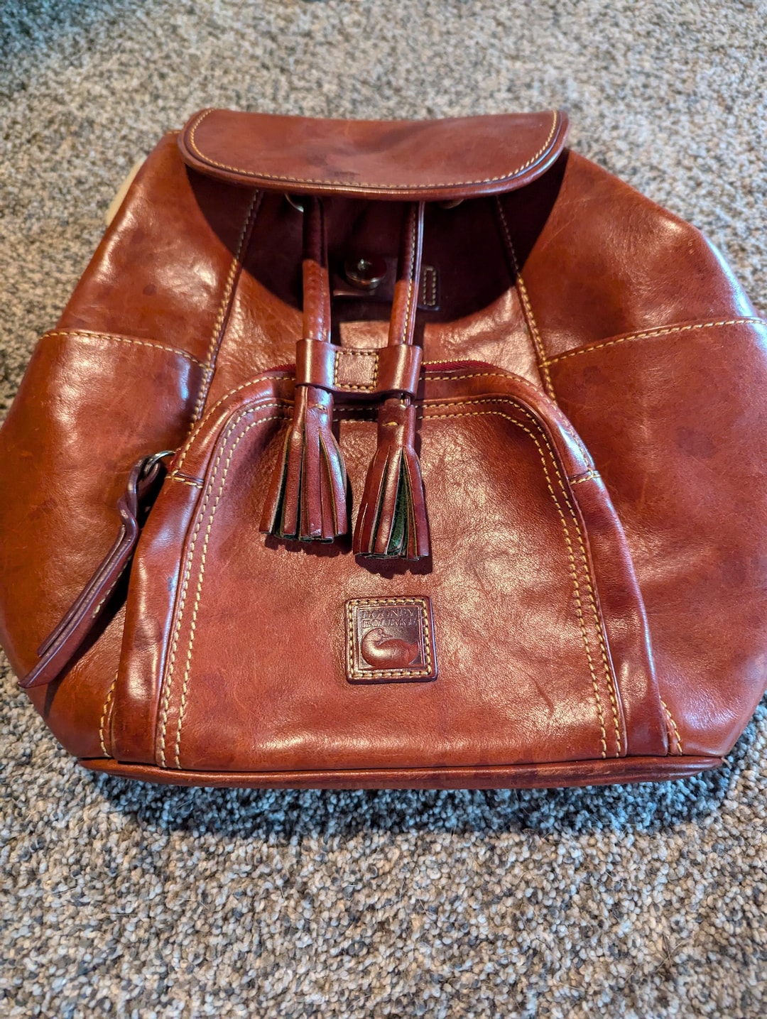 Dooney & Bourke Brown/wine Leather Backpack - Etsy