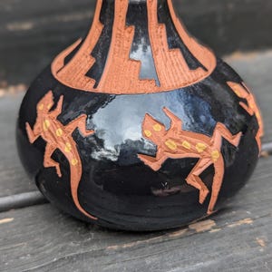 Native American Acoma "sky City" Carved Lizard Gourd Pot - Etsy