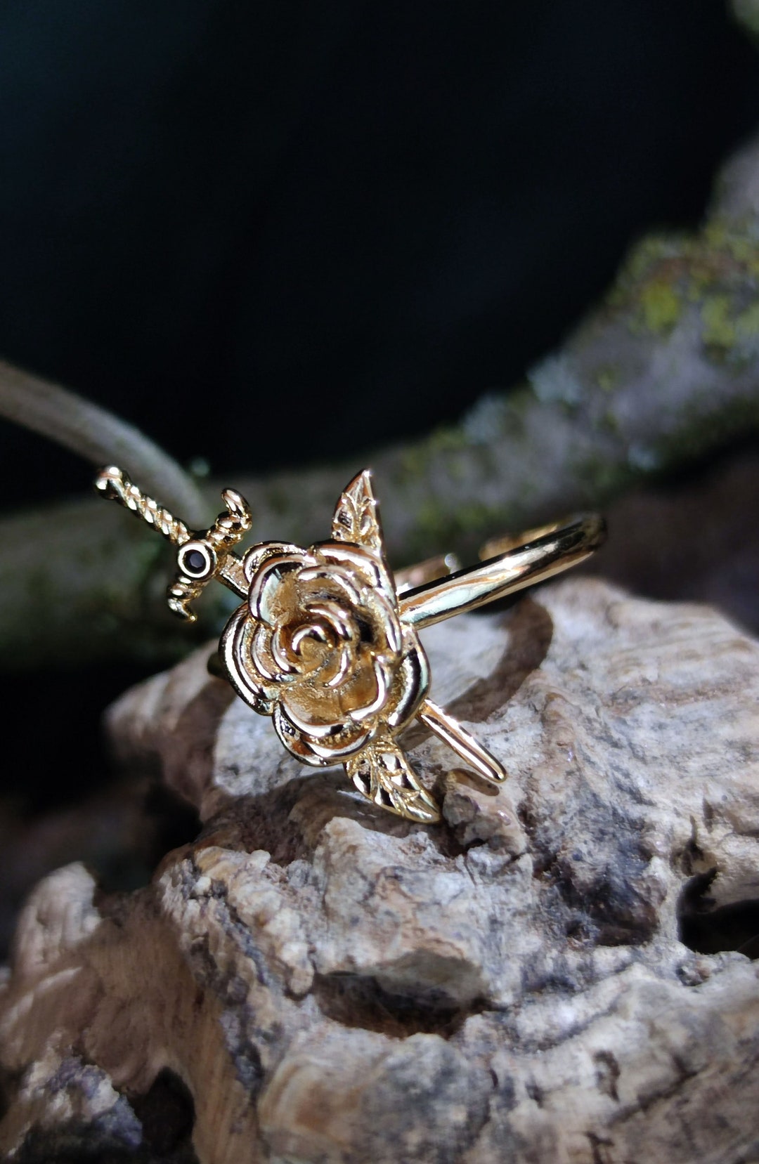 Adjustable Jude Duarte Ring Gold Sword and Rose - Etsy