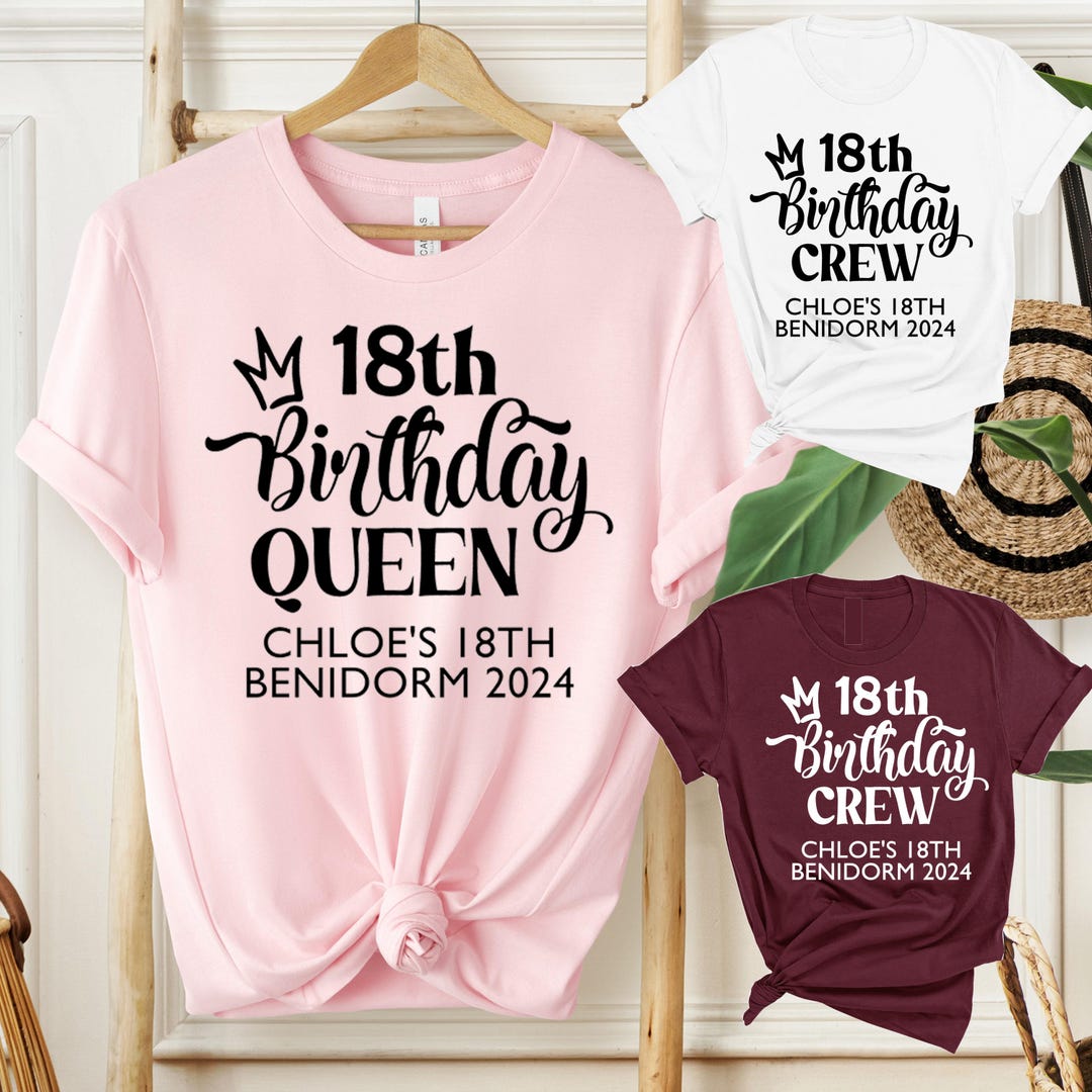 18th Birthday Queen T-shirt: Personalized Birthday Trip Tees - Etsy UK