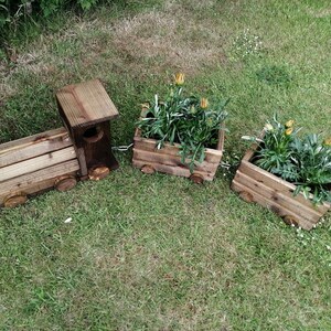Outdoor Wooden Train Planter With 2 X Carriages, Perfect Gift for ...