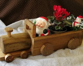 Outdoor Wooden Train Planter With 2 X Carriages, Perfect Gift for ...