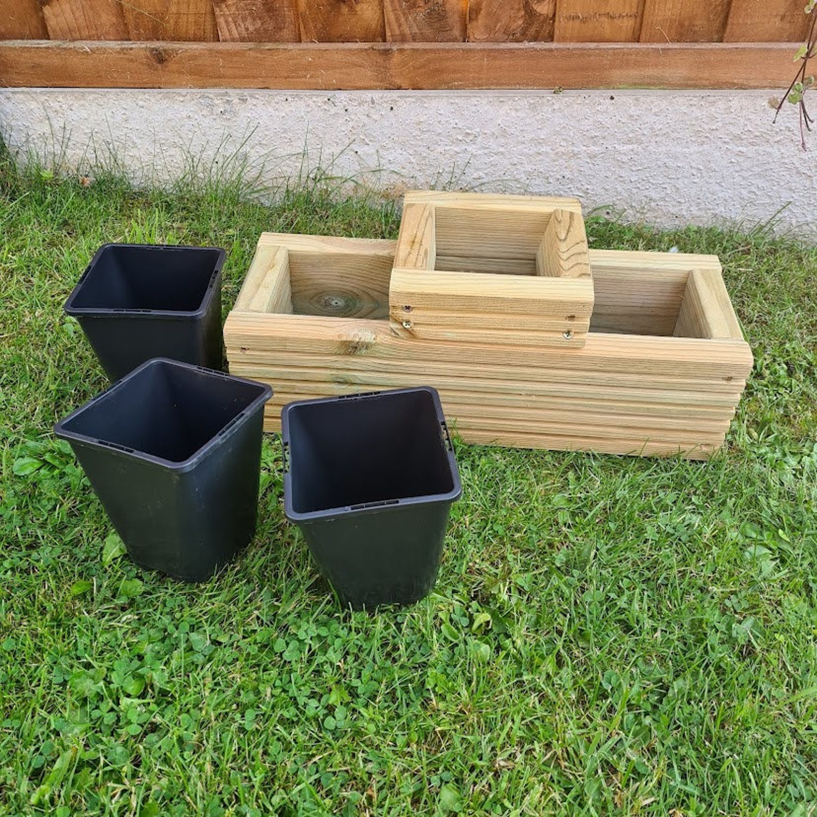 Handmade Miniature Decking Raised Trio Planter - Etsy UK