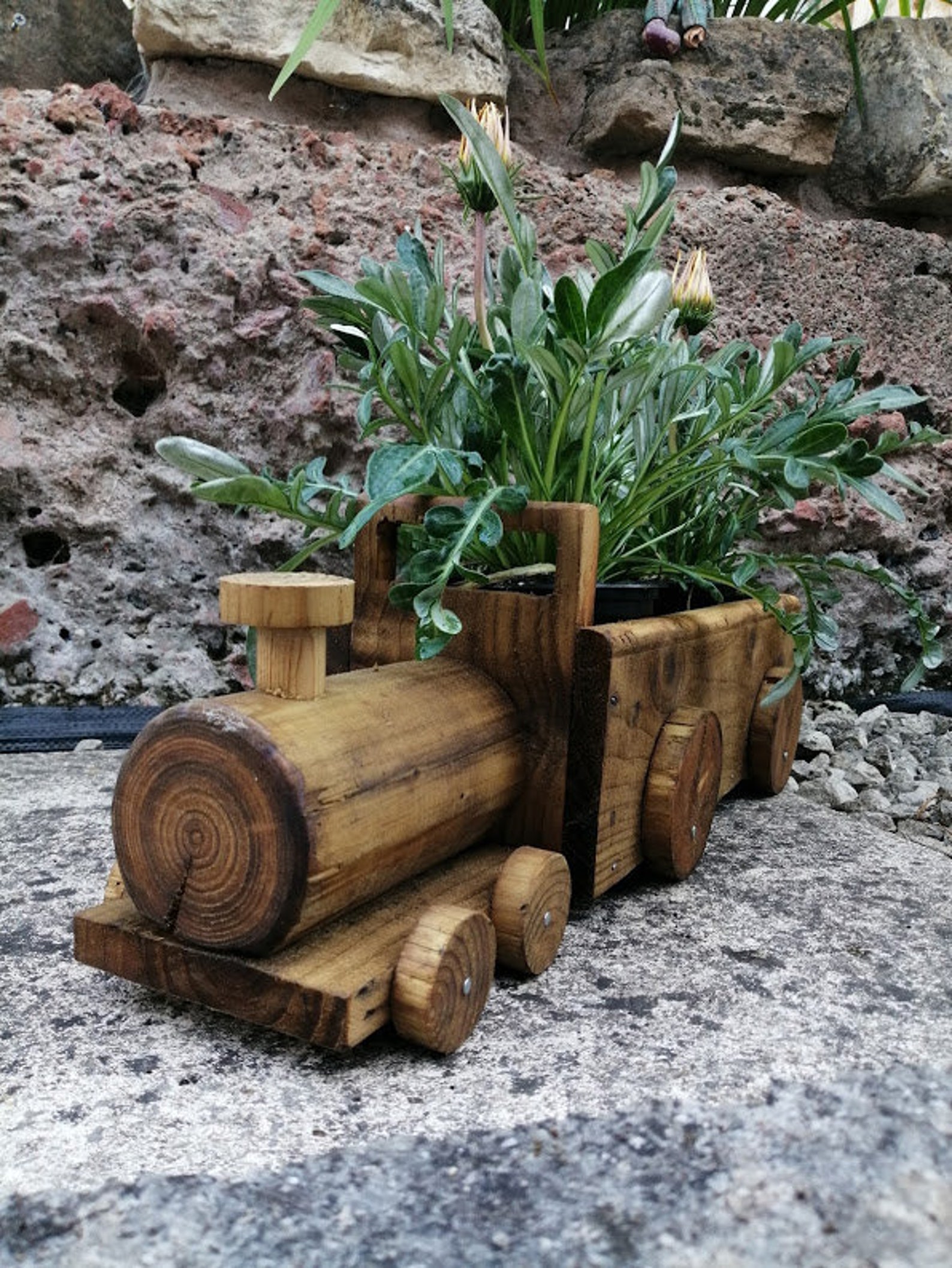 Beautiful Outdoor Wooden Train Planter, Perfect Gift for the Garden at ...