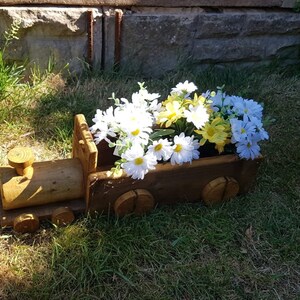 Beautiful Outdoor Wooden Train Planter perfect Christmas | Etsy