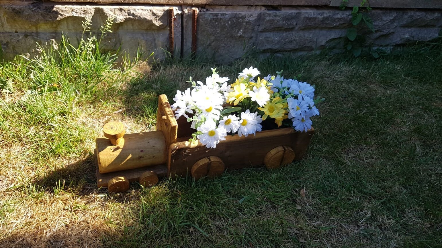 Beautiful Outdoor Wooden Train Planter perfect Christmas | Etsy