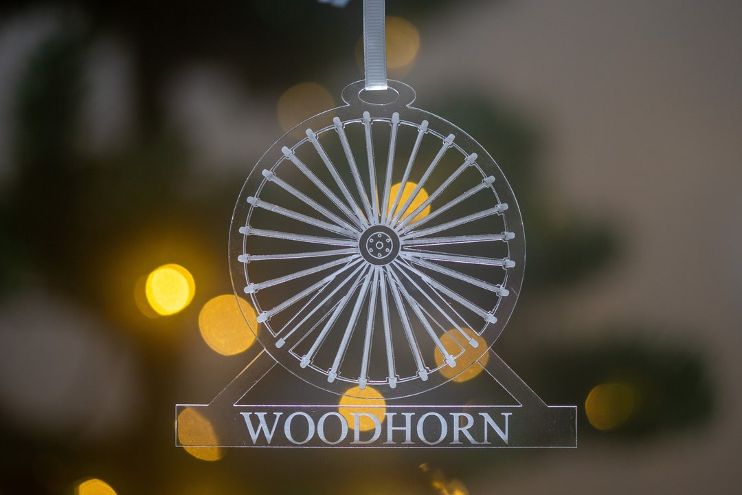 Personalised Miners Wheel Laser Cut Acrylic Christmas Tree Decoration ...