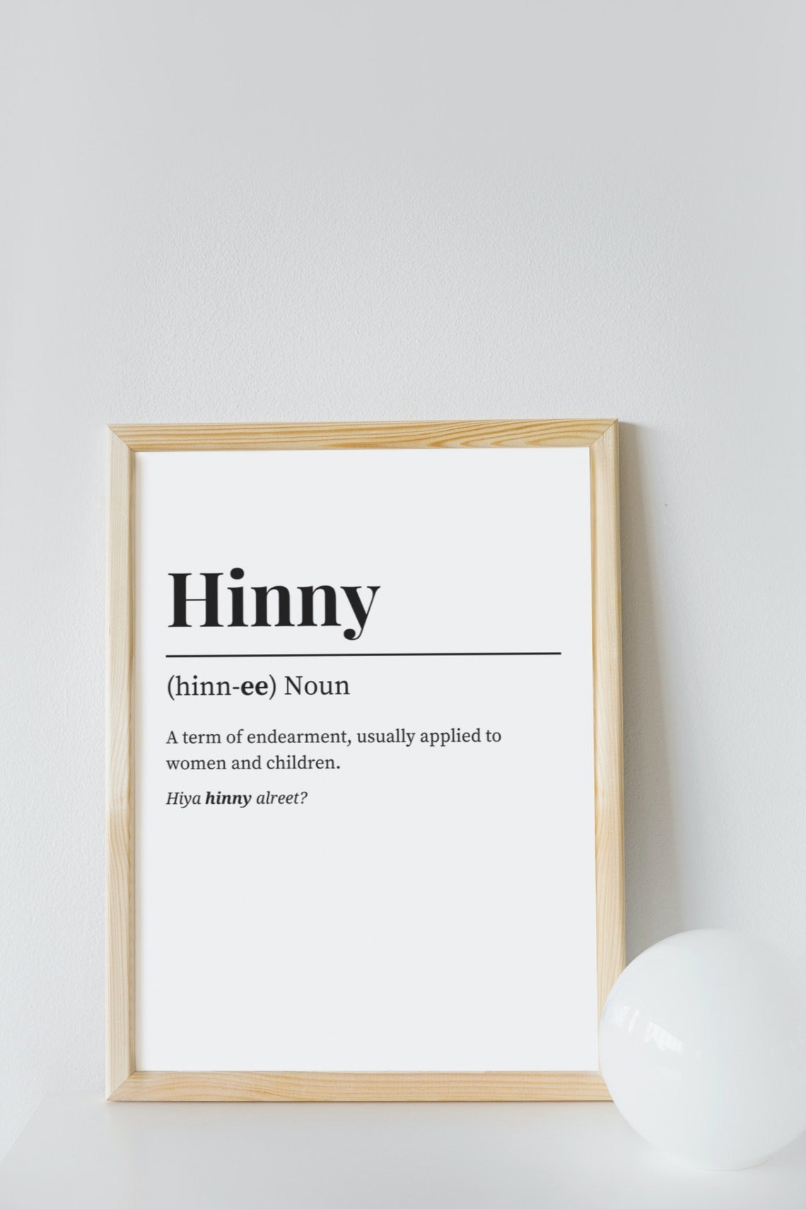 Geordie Definition Digital Download of 'hinny' - Print Yourself ...