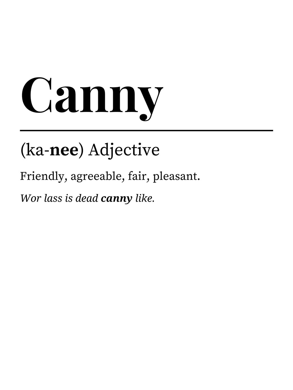 Geordie Definition Digital Download of 'canny' Print Yourself/newcastle ...