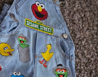 Elmo Overalls, Overalls Birthday Outfit, Custom Overalls, Sesame Street ...