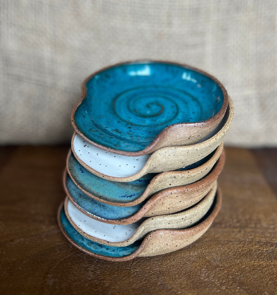 Handmade Ceramic Spoon Rest: Rustic Speckled Stoneware Pottery - Etsy
