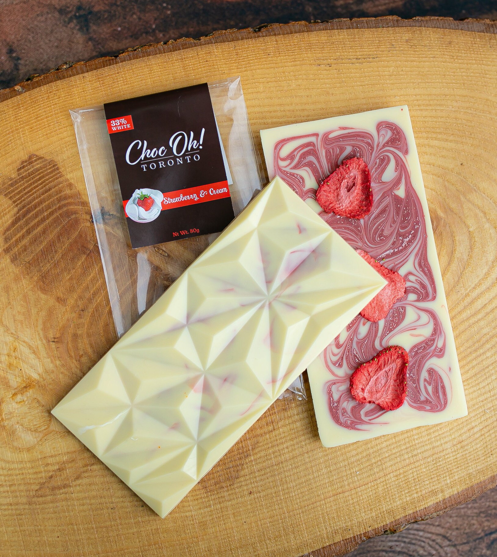 Strawberries 'n' Cream Chocolate Bar, White Chocolate, Strawberry ...