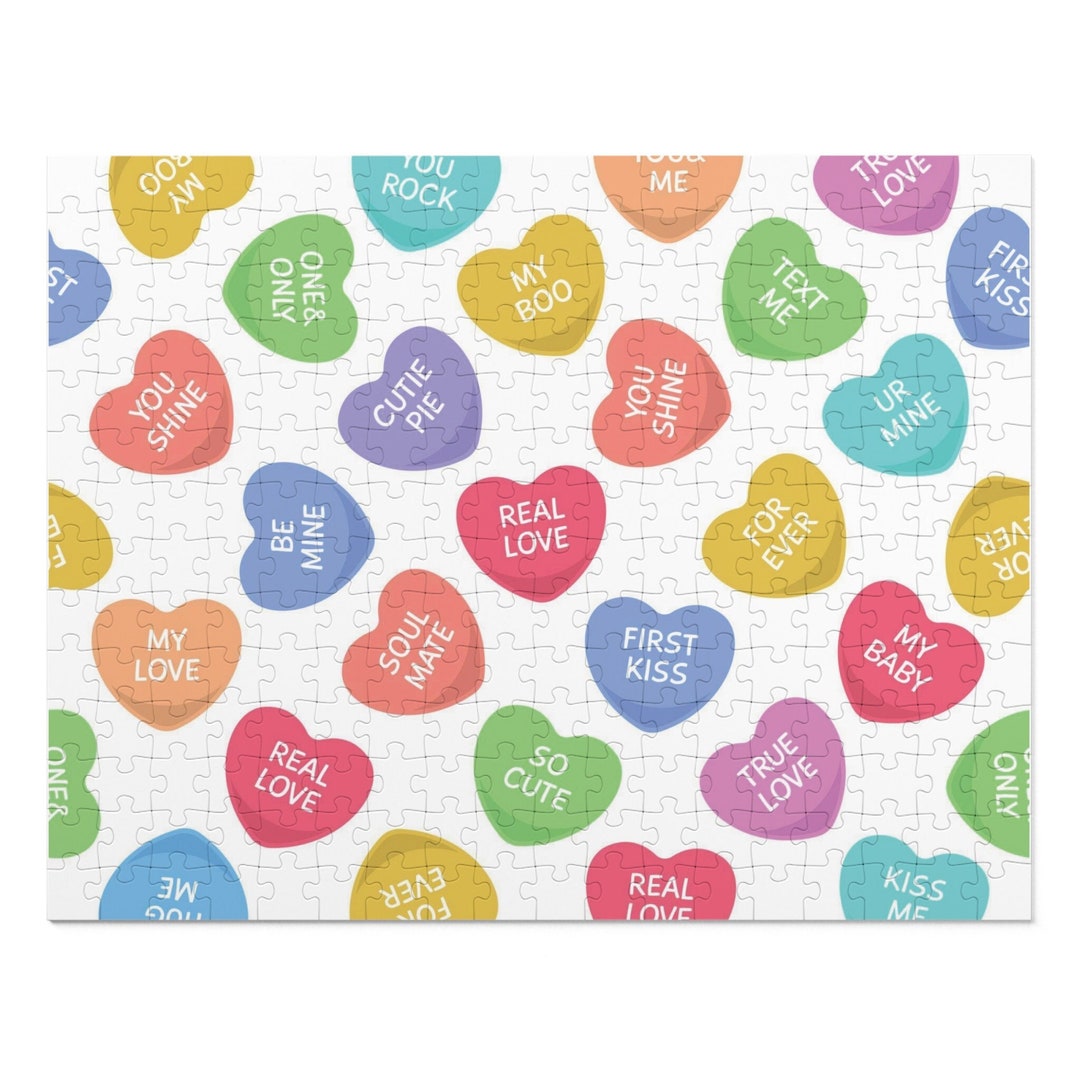 Candy Hearts Valentine Jigsaw Puzzle 252 Pieces - Etsy