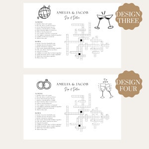 Wedding Crossword Puzzle Template | Custom | Sip and Solve ...