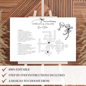 Wedding Crossword Puzzle Template | Custom | Sip and Solve ...