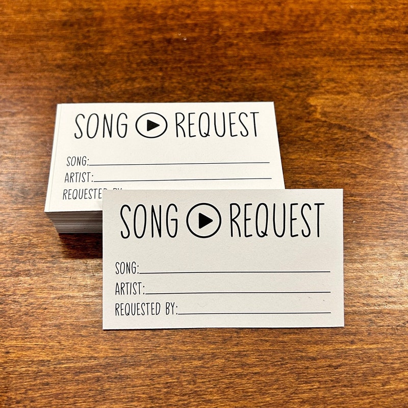 Song Request Cards - Etsy
