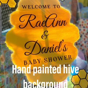 Bee Themed Baby Shower Sign / Bee Baby Shower Sign / Bee Hive Baby ...
