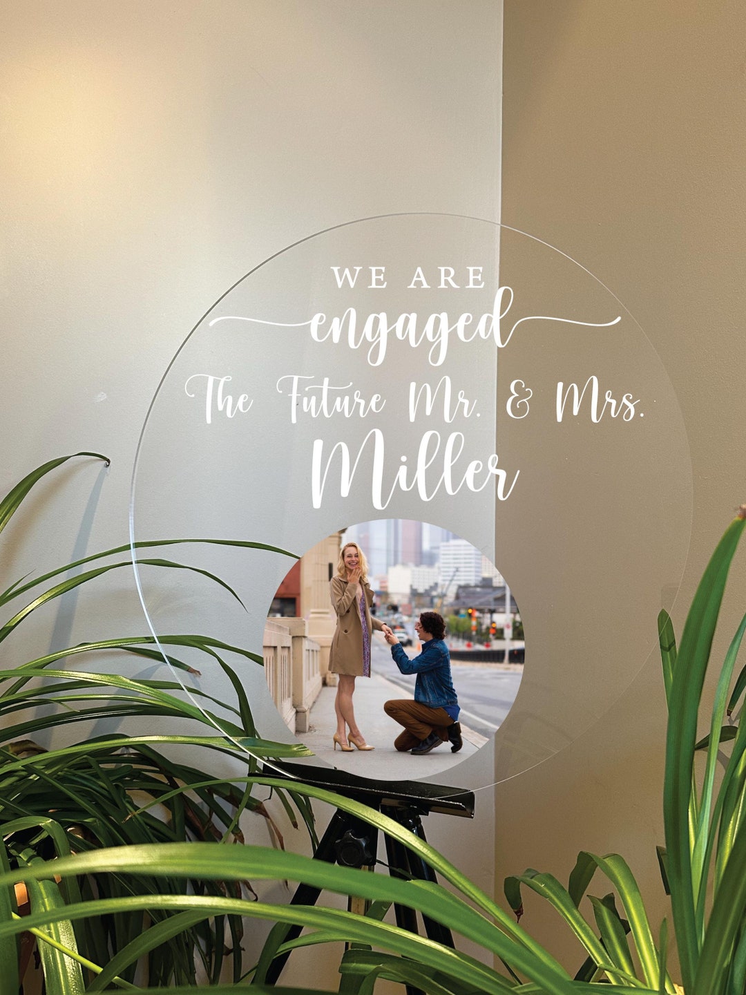 Round Acrylic Engagement Party Sign / Engagement Party Welcome Sign ...