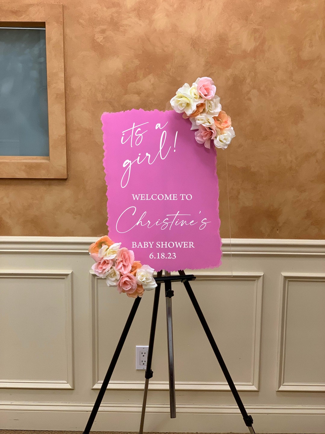 Girl Baby Shower Sign / Its a Girl Baby Shower Sign / Baby Shower ...