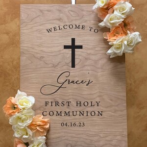 First Holy Communion Sign / Wooden First Communion Sign / Customized ...