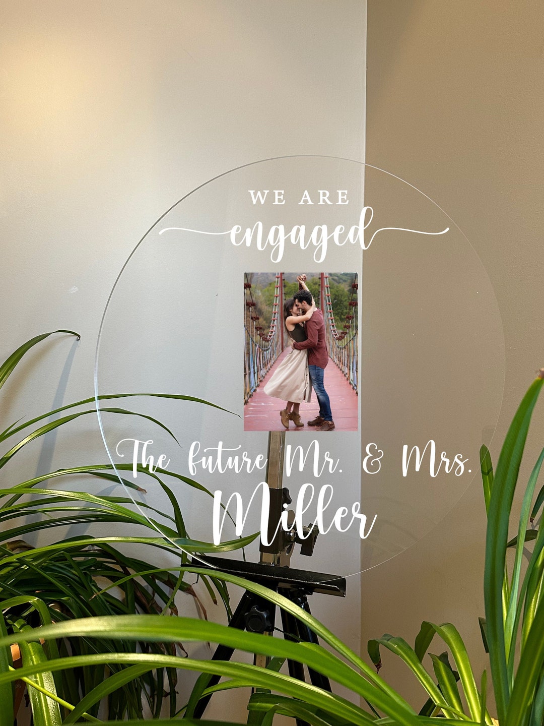Round Acrylic Engagement Party Sign / Engagement Party Welcome Sign ...