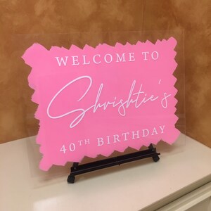 Acrylic Birthday Welcome Sign / Milestone Birthday Sign / LARGE Acrylic ...