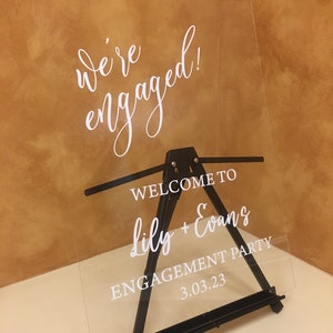 Acrylic Engagement Sign / Custom Engagement Sign / We're Engaged Sign ...