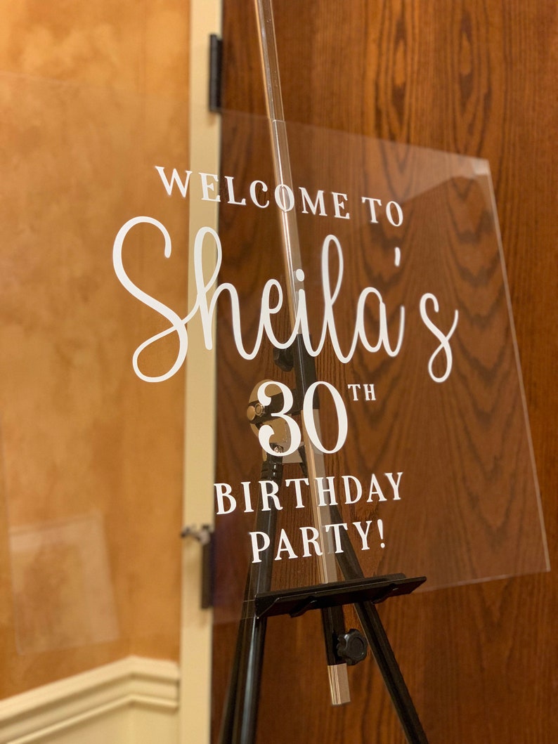 Acrylic Birthday Sign / Custom Birthday Welcome Sign / Acrylic Welcome ...