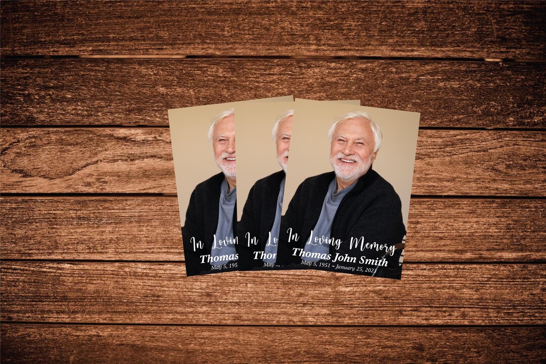Memorial Service MAGNET / Printed Funeral Magnet / Custom Memorial ...