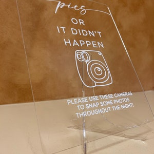 Disposable Camera Wedding Sign / Custom Camera Sign / Acrylic ...