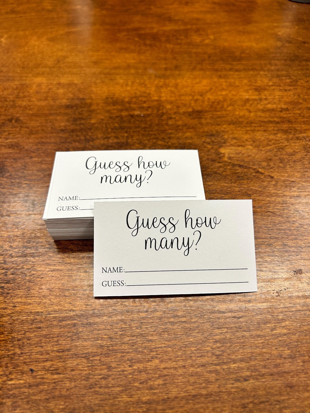 PRINTED Guess How Many Cards / Written Guess How Many Cards / Printed ...