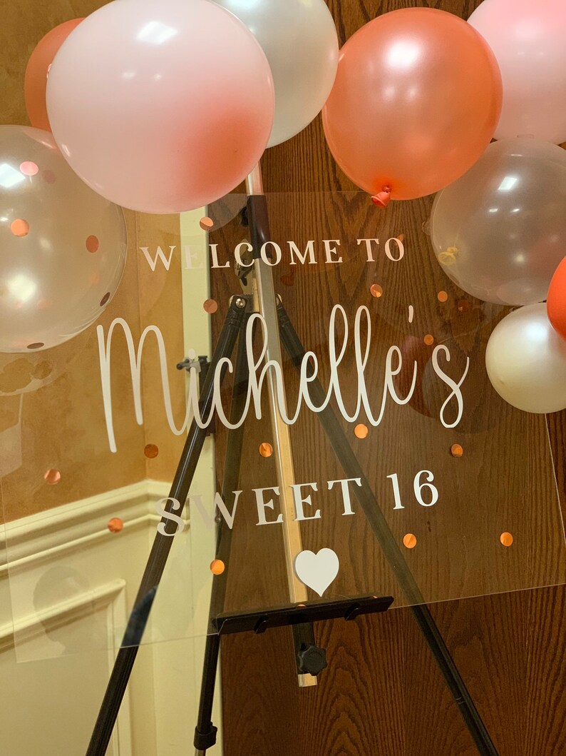LARGE Sweet Sixteen Welcome Sign / Acrylic Sweet Sixteen Sign - Etsy