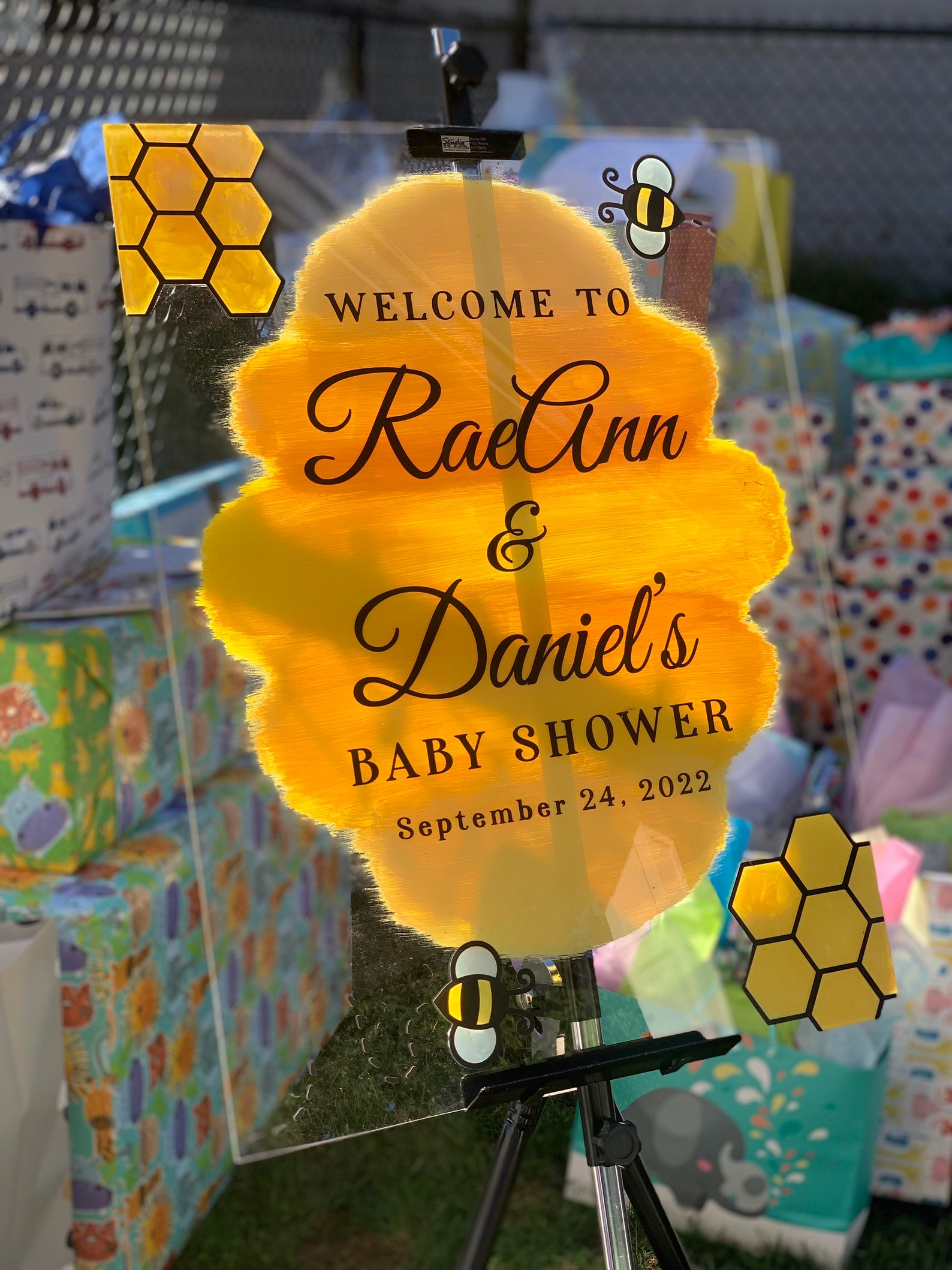Bee Themed Baby Shower Sign / Bee Baby Shower Sign / Bee Hive Baby ...