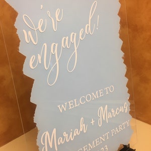 Acrylic Engagement Sign / Custom Engagement Sign / We're Engaged Sign ...