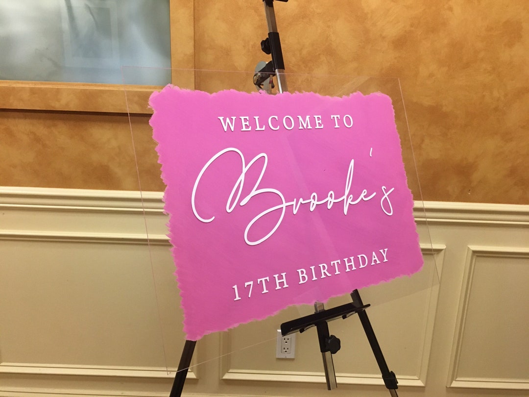 Acrylic Birthday Welcome Sign / Milestone Birthday Sign / LARGE Acrylic ...