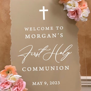 First Communion Welcome Sign / Holy First Communion Announcement ...