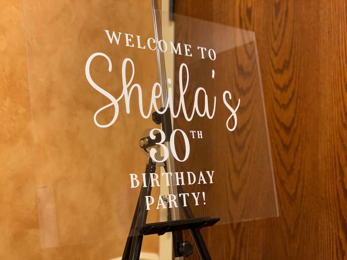 Acrylic Birthday Sign / Custom Birthday Welcome Sign / Acrylic - Etsy
